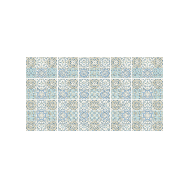 Selvklebende fliser – Mønsterfliser - Blå / sett med 24 stk