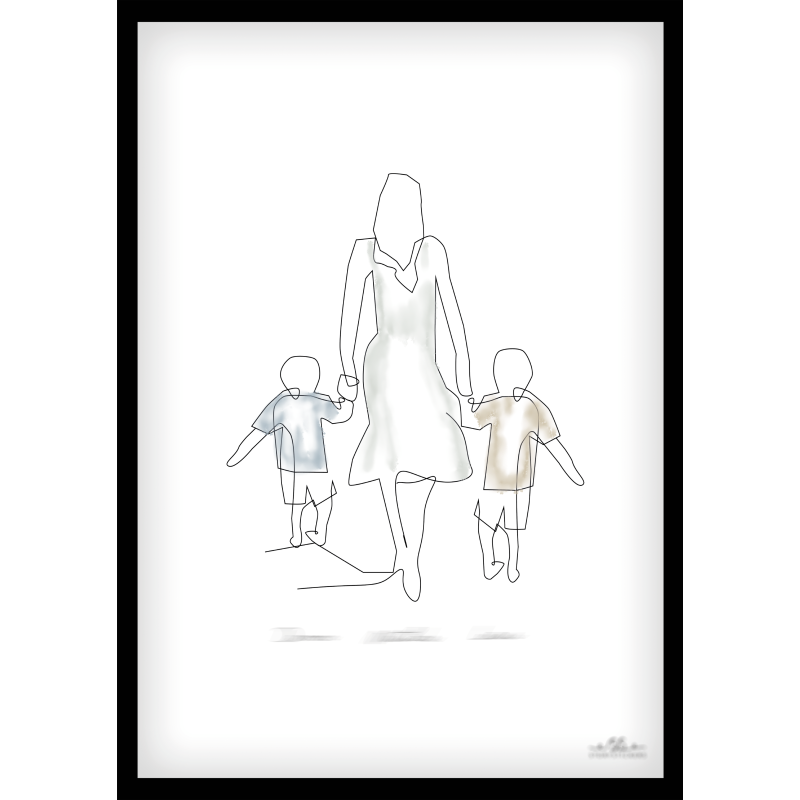 POSTER - Mor og to barn