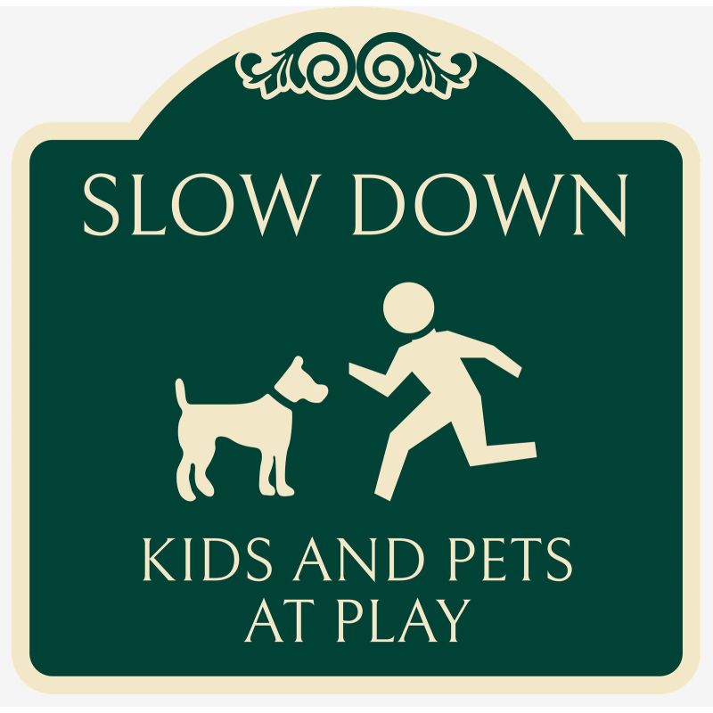 Sticker - Senk farten barn og kjæledyr leker