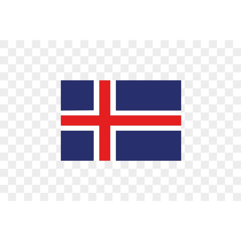 Sticker - Islandsk flagg