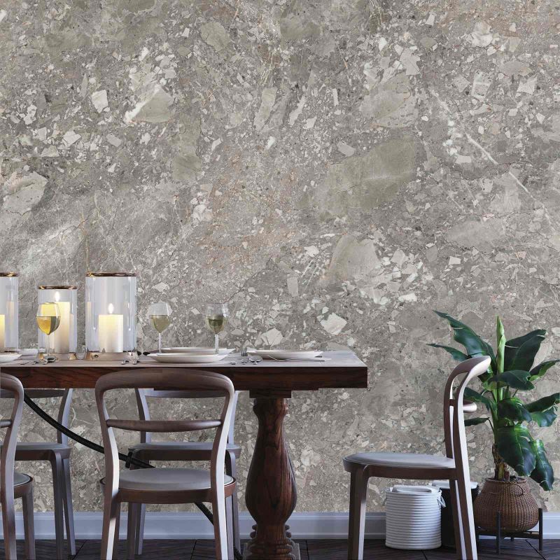 Tapet - Grå Marmor Design