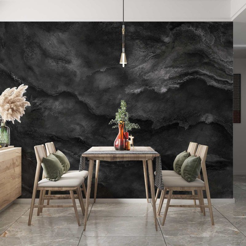 Tapet - Mørk Marmor Design